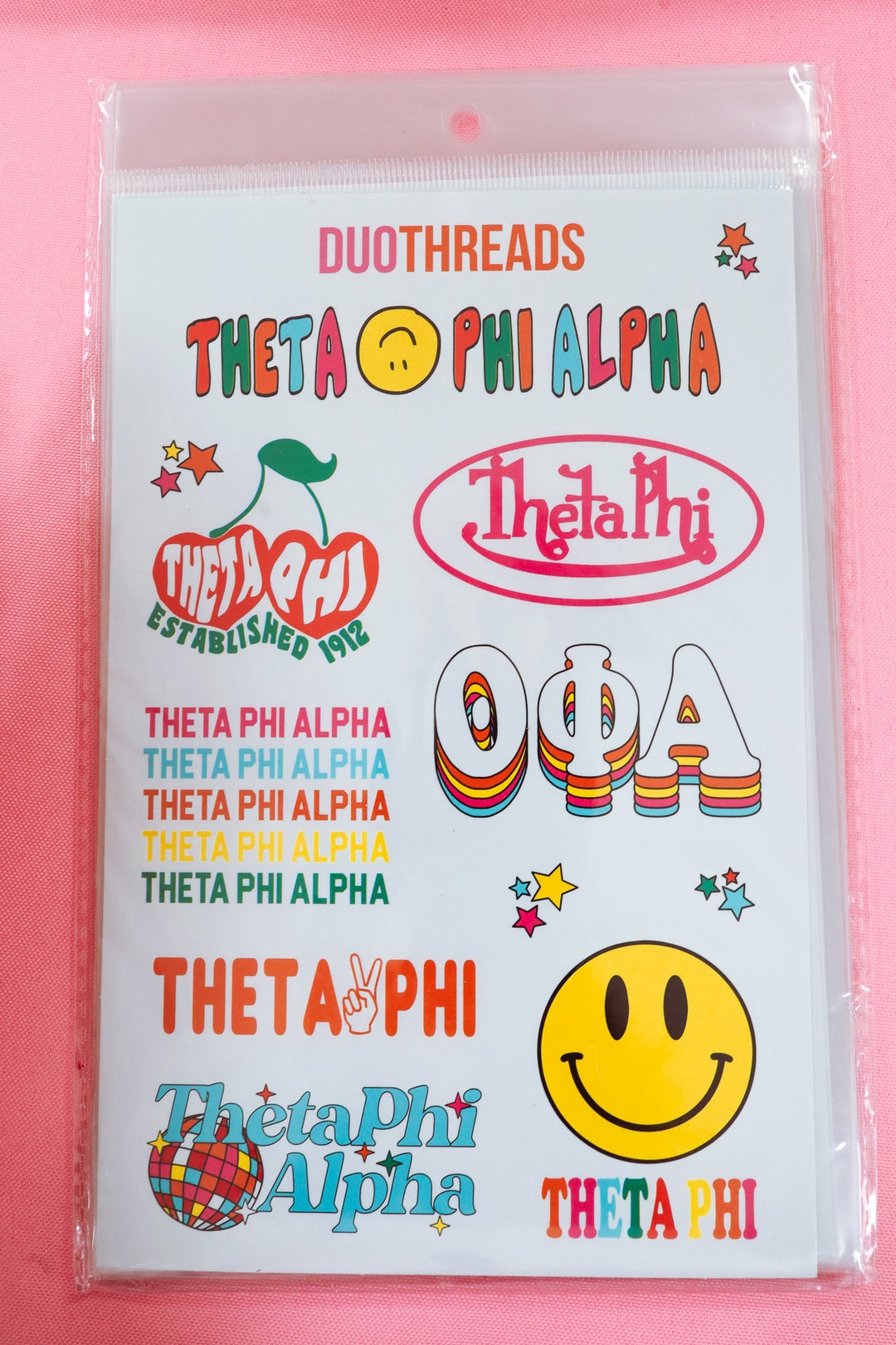 Theta Phi Alpha Sorority Rainbow Sticker Sheet / Sorority Gift / Dorm ...