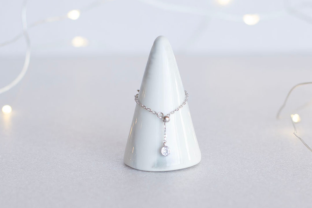 Adjustable Dangly Fidget Ring With Zirconia Elegant Stress Relief Ring ...