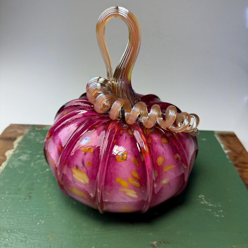 Pink Glass Pumpkin - Etsy