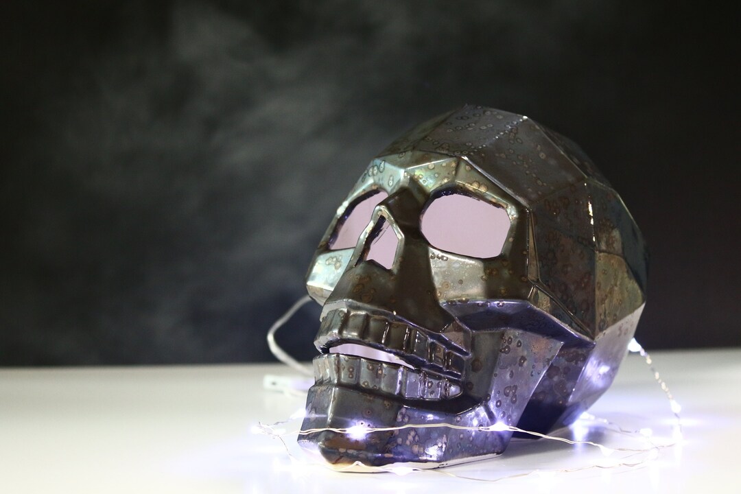Vintage Mirror Ceramic Skull - Etsy