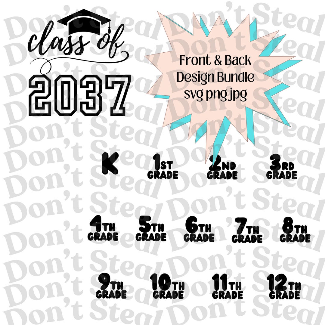 Grow With Me Class of 2037 Hand Print School Grade Levels Digital Files ...