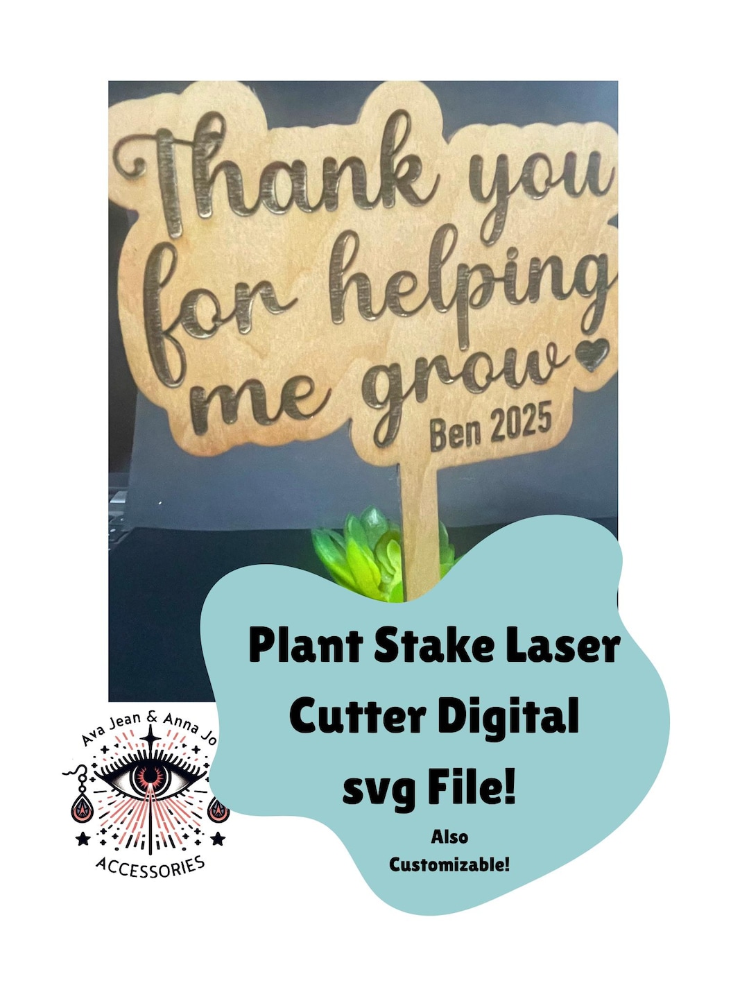 Personalized Teacher Plant Stake SVG – Thank You Gift (digital File) - Etsy