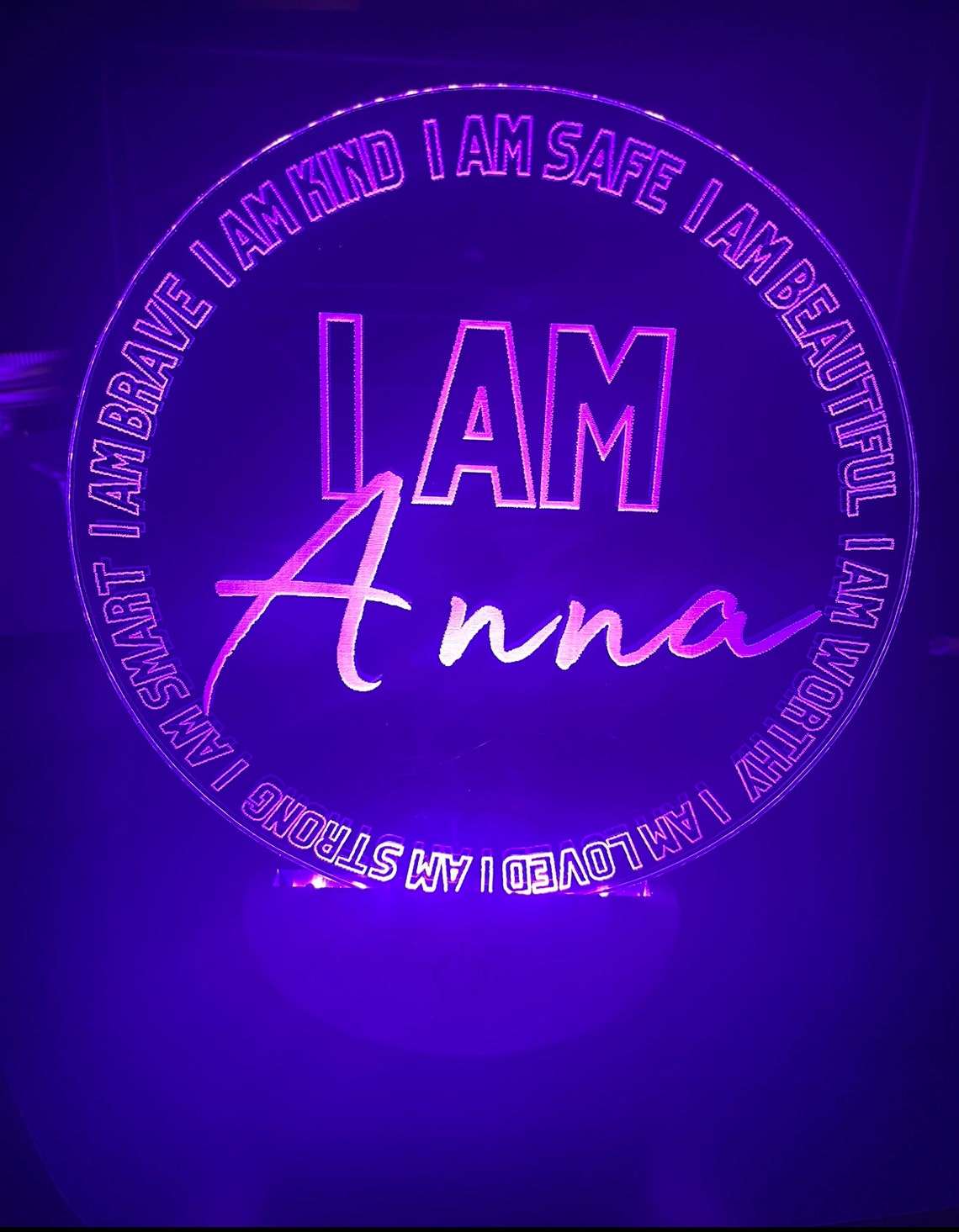 I Am NAME Affirmation Phrases Words - Digital File - Use Canva to ...
