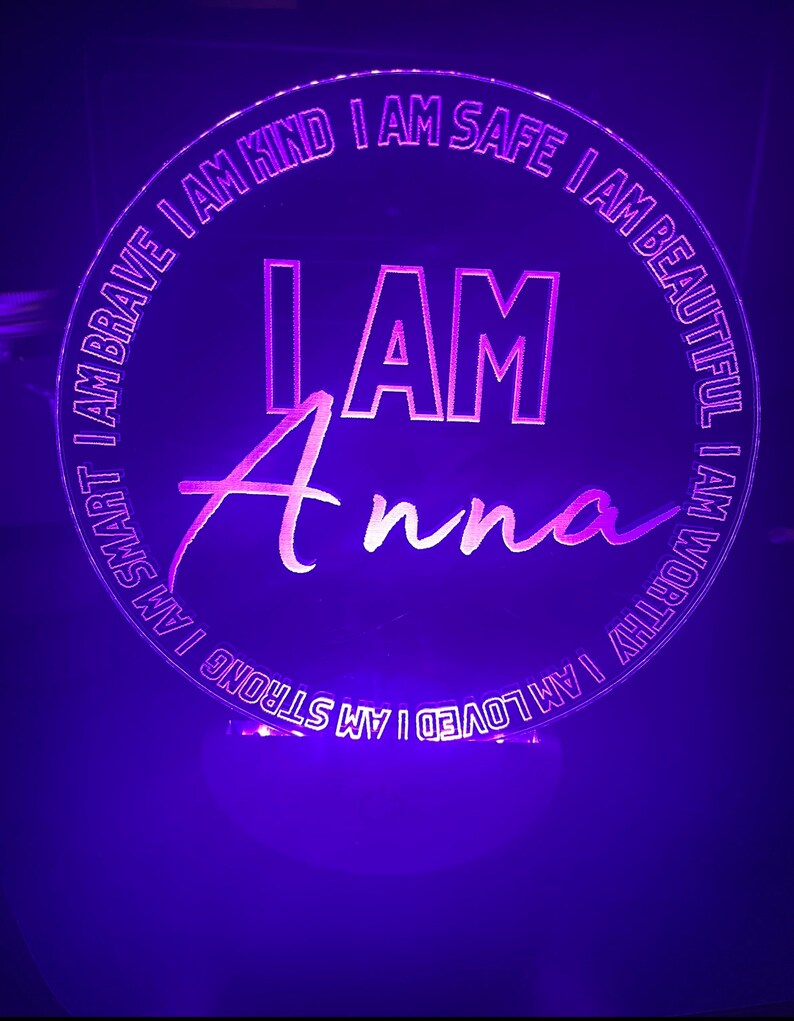 I Am NAME Affirmation Phrases Words - Digital File - Use Canva to ...