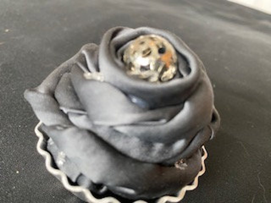 The Rosette Pin Cushion is Made From a Vintage Tin and Man’s Tie Made ...