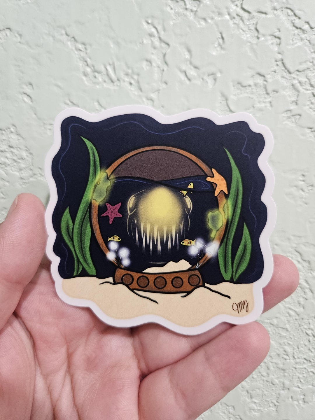 The Glowing Depths Vinyl Sticker - Etsy