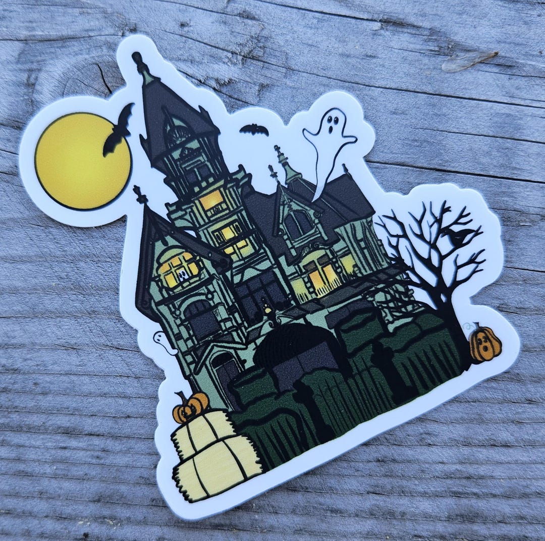 Haunted Carson Mansion Vinyl Sticker - Etsy