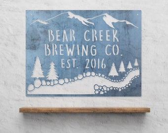 Personalized Rustic Mountain Creek Metal Sign Custom | Etsy