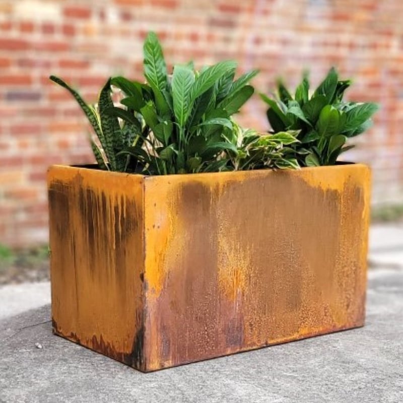 Rusted Metal Planter - Etsy