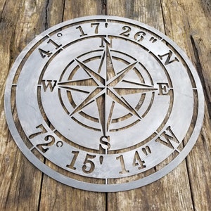 Personalized Compass Rose Metal Sign Personalized Gifts Wall Art Wall ...