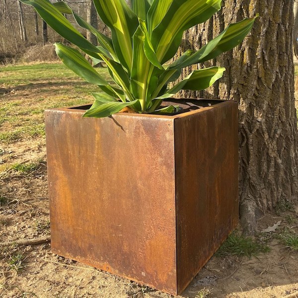 Rusted Metal Planter - Etsy