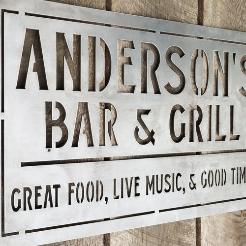 Personalized Bar Metal Sign for Home Bar Custom Metal Bar | Etsy