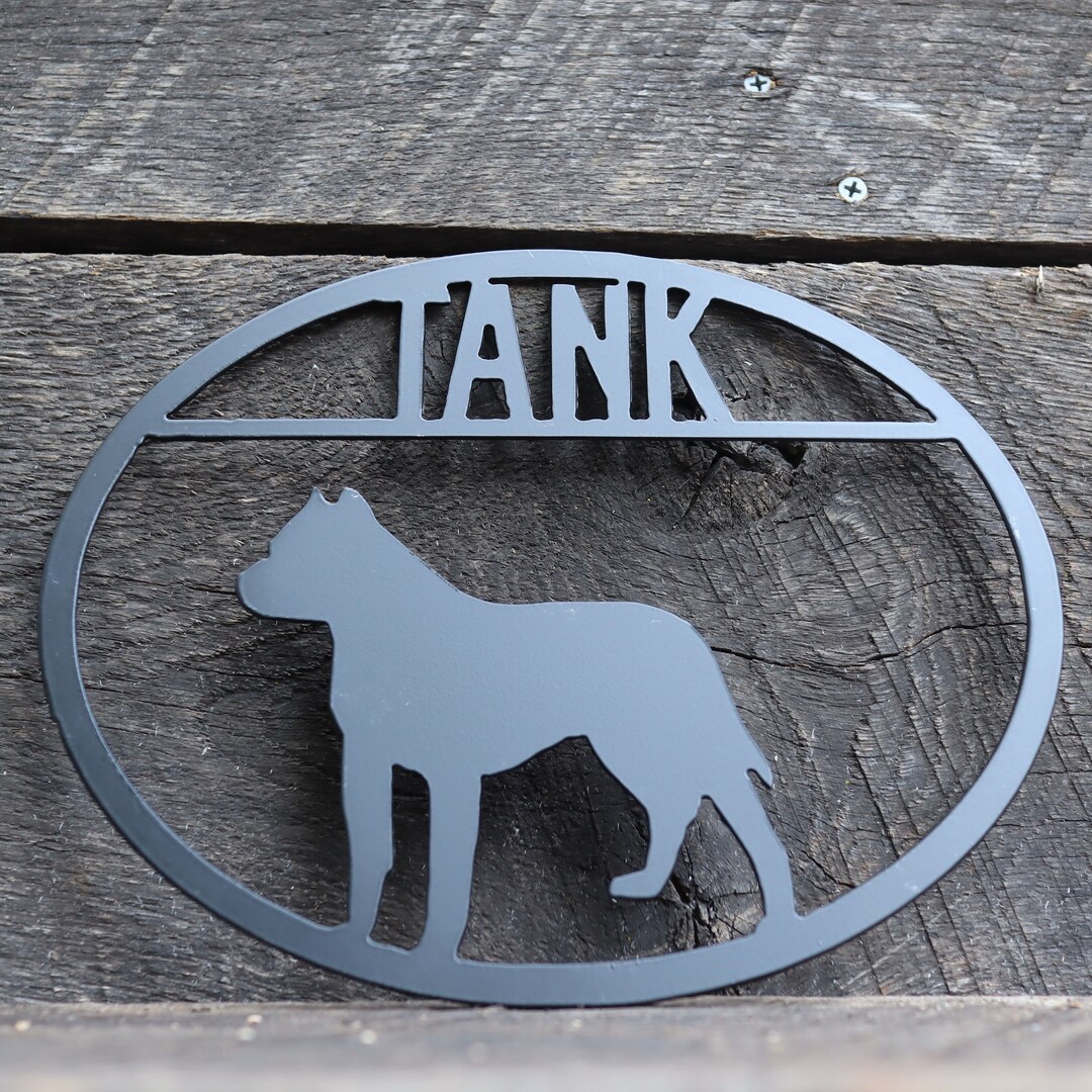 Pitbull Personalized Metal Dog Sign - Metal Dog Sign - Custom Pet Name ...