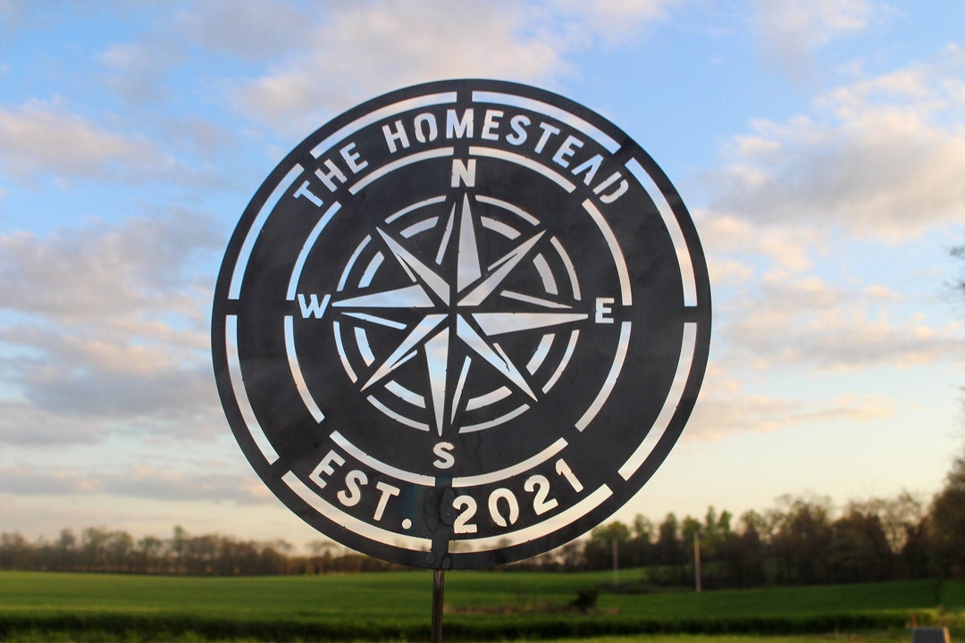 Custom Metal Compass Rose Garden Stake – Personalized Yard Decor - Etsy