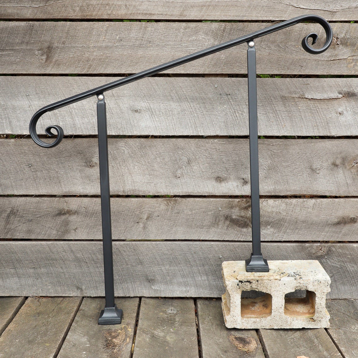 Adjustable Metal Handrail With Scroll End - Make A Rail Grab Rail ...