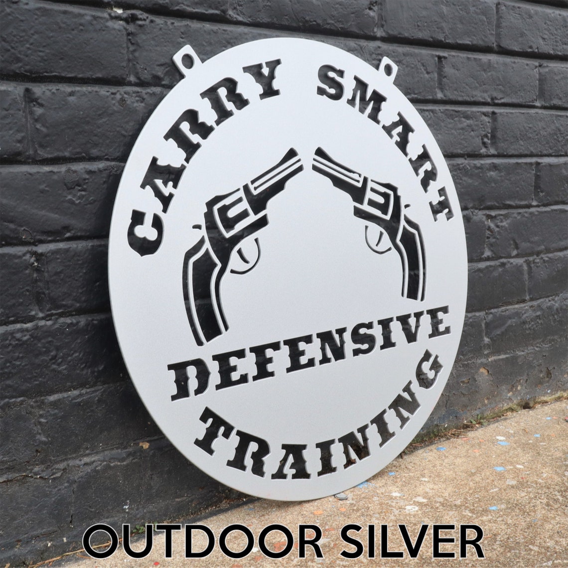 Personalized Hanging Metal Gun Sign - Custom Pistol Sign - Man Cave ...