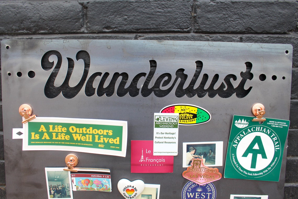 Wanderlust Magnet Board Travel Keepsake Organizer Home | Etsy