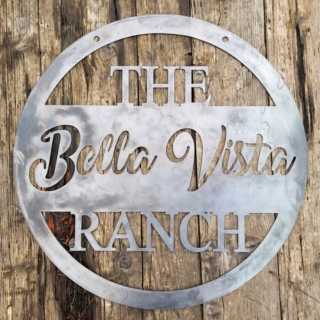 Hanging Farm or Ranch Sign - Custom Cursive Metal Farm Sign ...