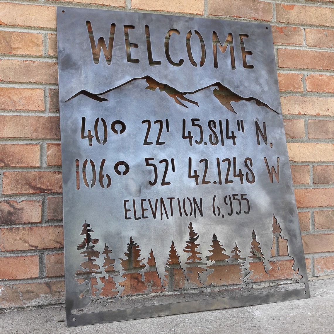 Mountain Coordinates & Elevation Sign Custom Coordinates - Etsy