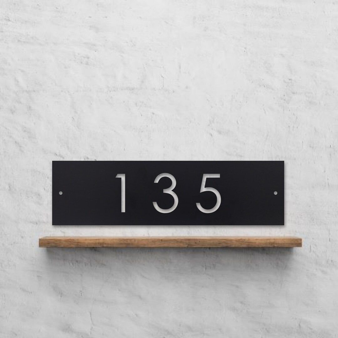 Modern Address Sign - Mid Century Modern House Numbers - Metal Address ...