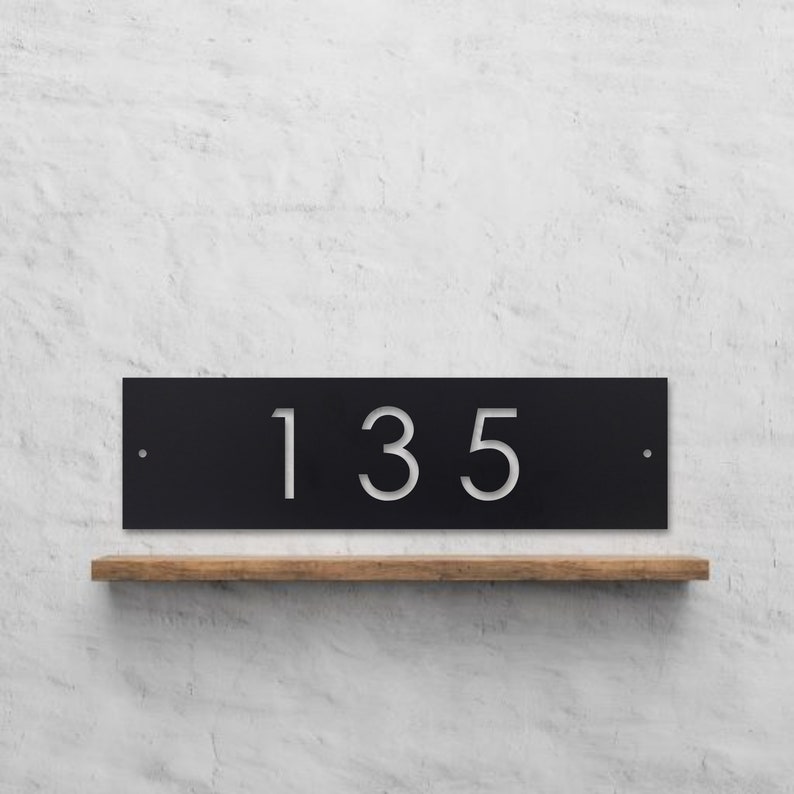 Modern Address Sign Mid Century Modern House Numbers Metal - Etsy
