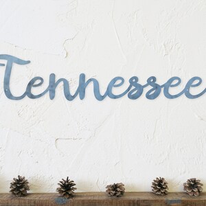 Tennessee Sign Metal - Cursive Word Wall Decor - Volunteer State Art ...