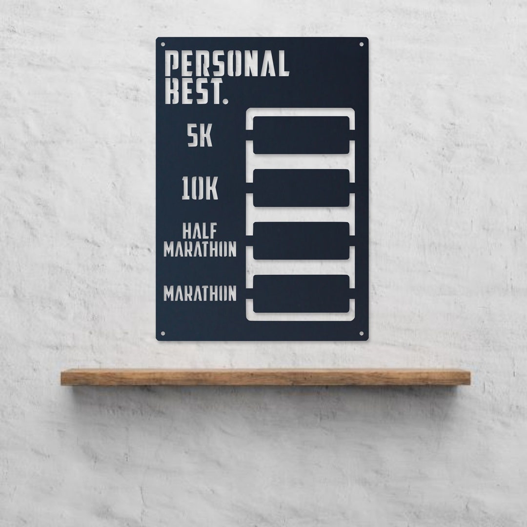Running Milestone Sign - Personal Best Record Tracker - 3K, 5K, Half ...