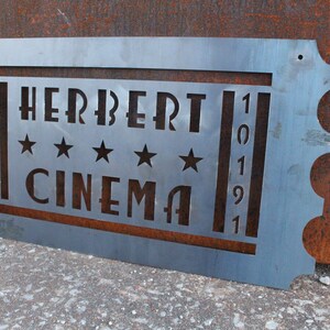 Personalized Movie Ticket Metal Sign Custom Home Theater | Etsy