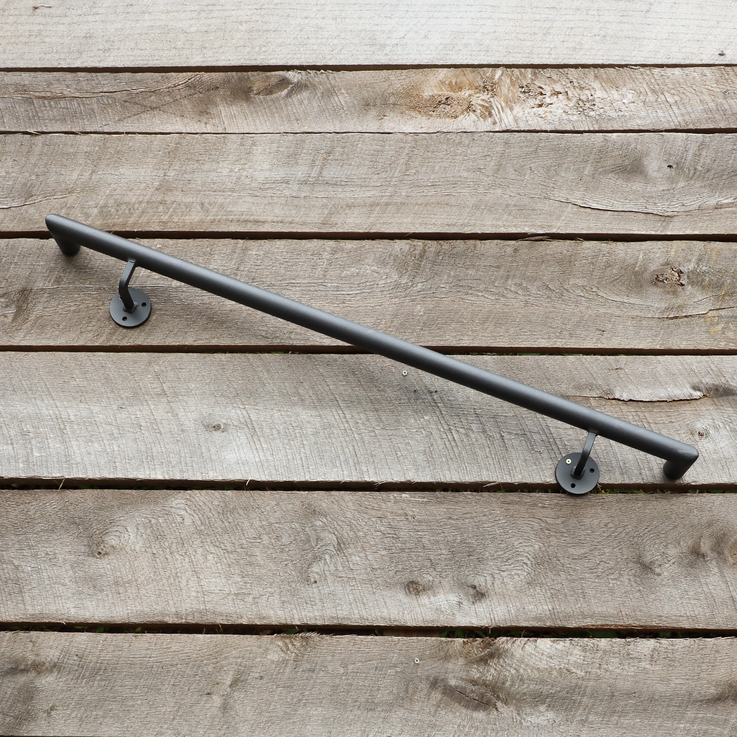 Round Metal Handrail With Square Returns ADA Compliant - Etsy