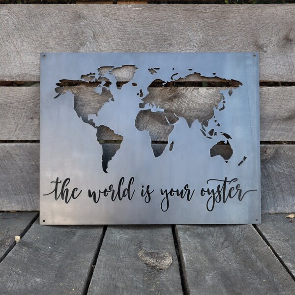 Metal World Map - Etsy