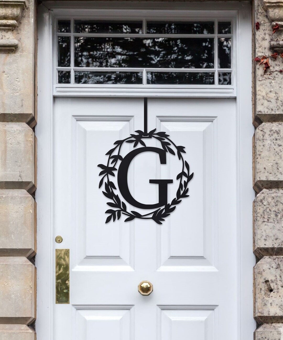 Custom Metal Monogram Wreath Summer, Front Door Decor - Etsy