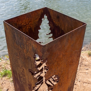 Pine Tree Garden Columns - Garden Decor - Metal Garden Sculpture - Well ...