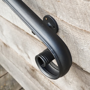 Metal Handrail With Scroll End - Wall Mount Grab Rail - Victorian Stair ...