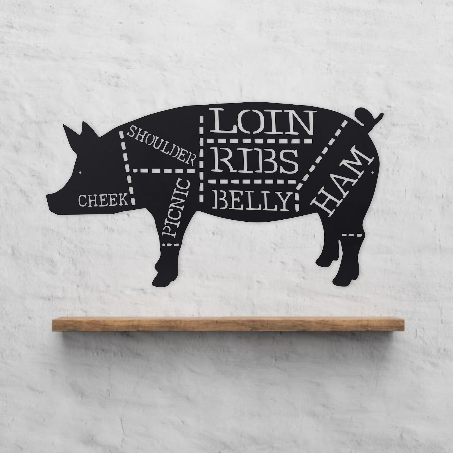 Pork Cuts Metal Sign Kitchen Pig Decor Butcher Shop | Etsy