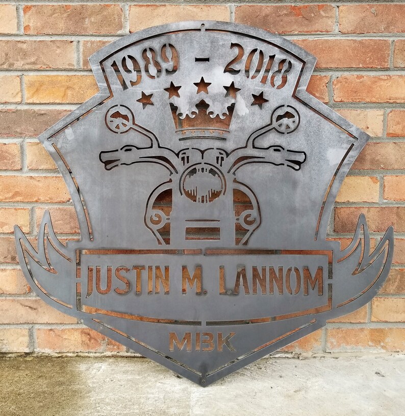 Metal Motorcycle Memorial Custom Biker Metal Sign Plaque | Etsy