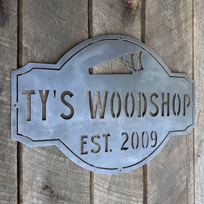 Personalized Woodshop Metal Sign – Vintage Workshop Wall Art - Etsy