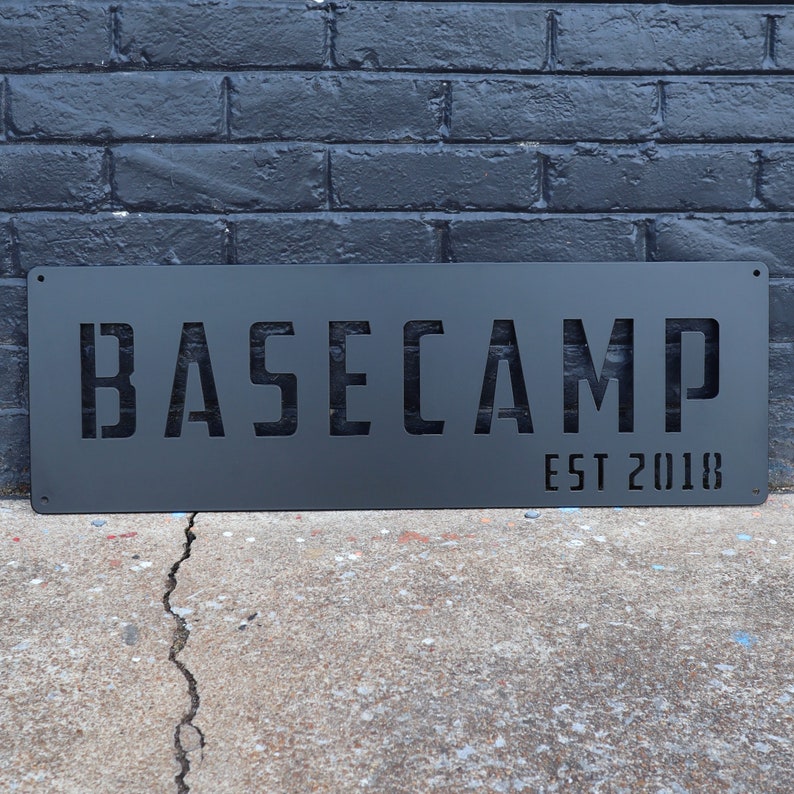 Personalized Metal Basecamp Sign Base Camp Name Established - Etsy