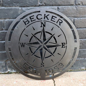 Personalized Compass Rose Sign - Nautical Wall Art - Personalized Gifts ...