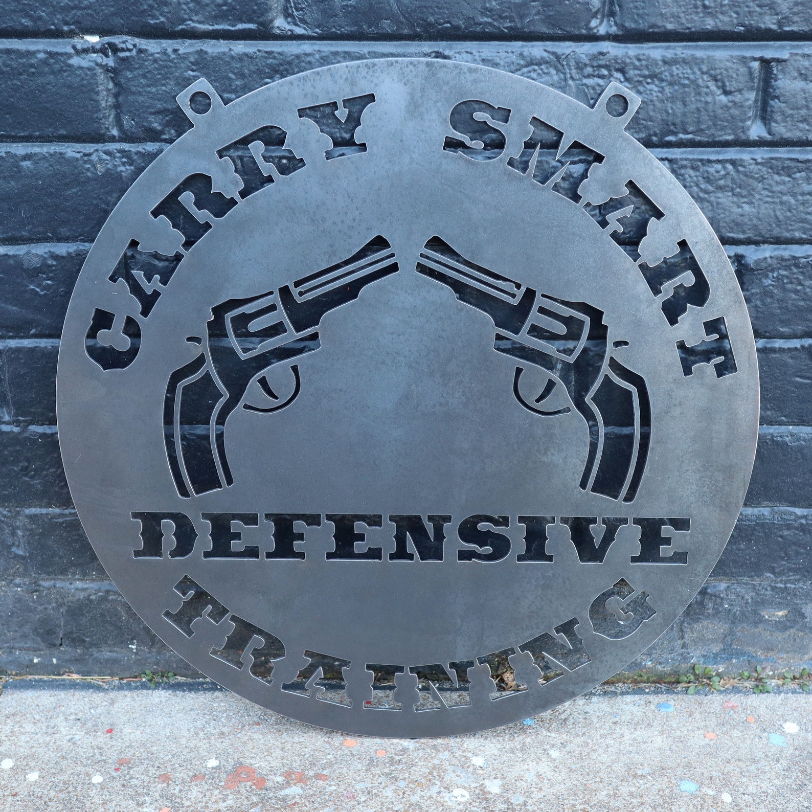 Personalized Hanging Metal Gun Sign - Custom Pistol Sign - Man Cave ...