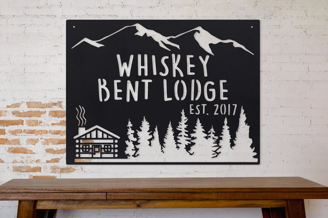 Personalized Rustic Metal Cabin Wilderness Sign Custom Mountain Wall ...