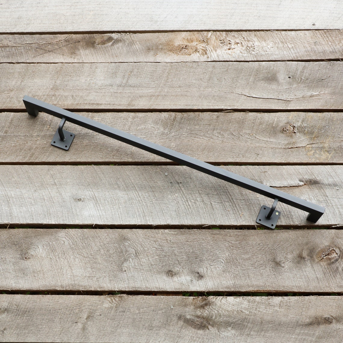 Custom Length Square Metal Handrail With Square Returns ADA | Etsy