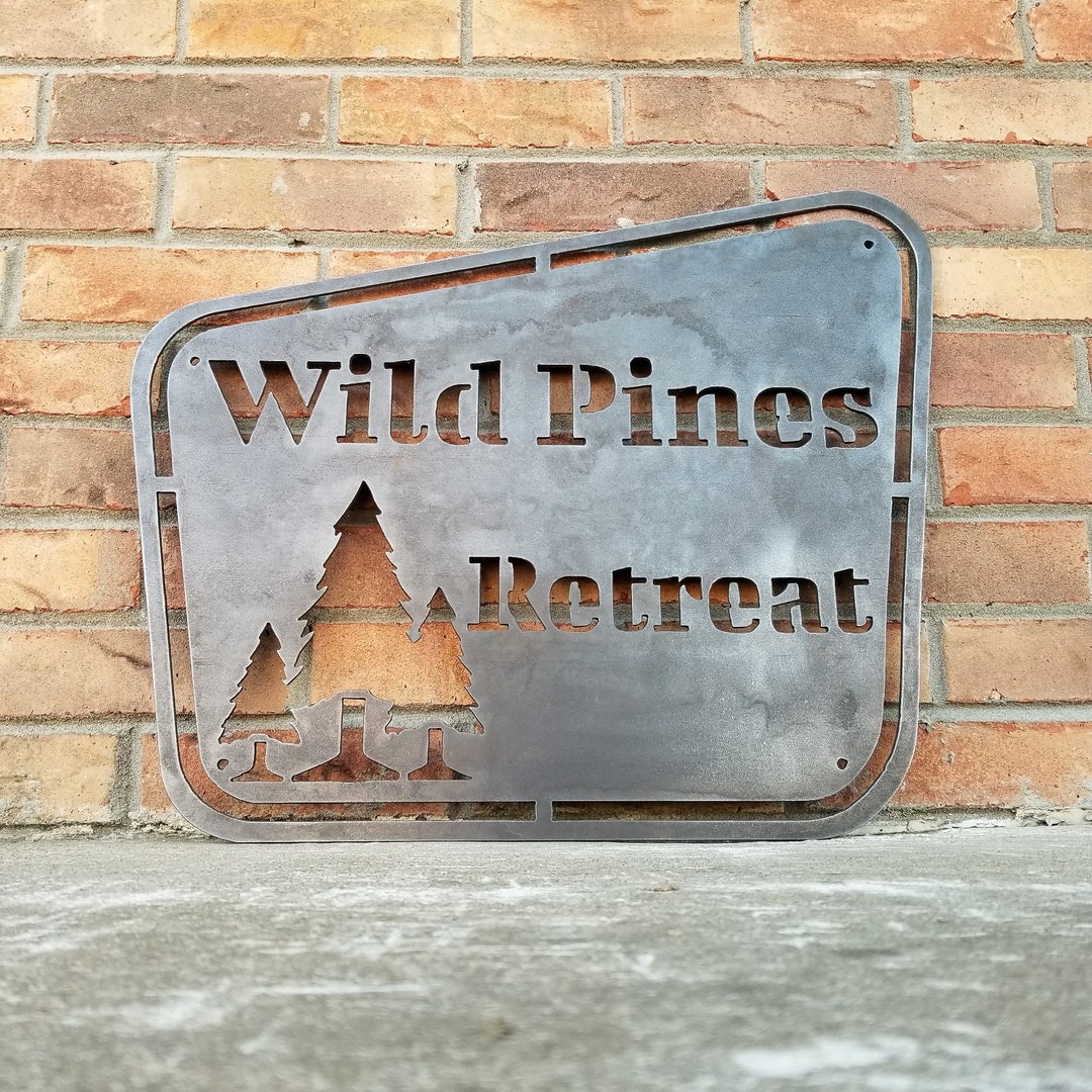 Custom Metal Cabin Sign - Personalized Gifts - Wall Art - National Park ...