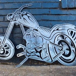 Metal Motorcycle Sign - Chopper Garage Sign - Man Cave Wall Decor - Man ...