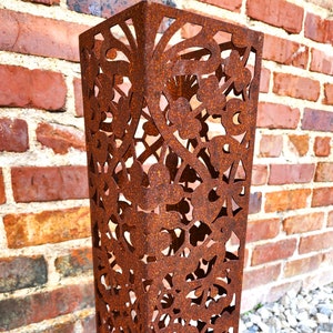 Floral Lace Garden Column - Garden Decor - Garden Statue - Well Cover ...