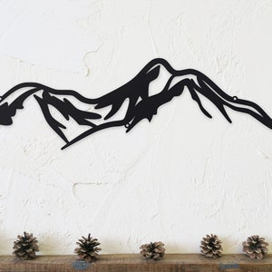 Metal Mountain Range Sign - Mountain Wall Art - Wilderness Decor ...