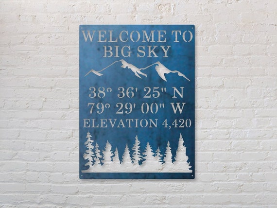 Personalized Base Camp Coordinates & Elevation Sign Mountain | Etsy