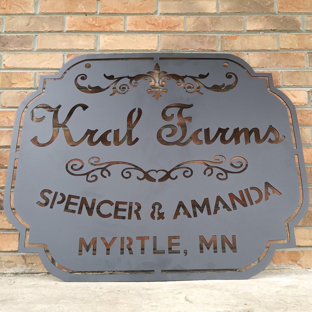 Custom Metal Farm Sign - Personalized Family Name Sign - Family Farm ...