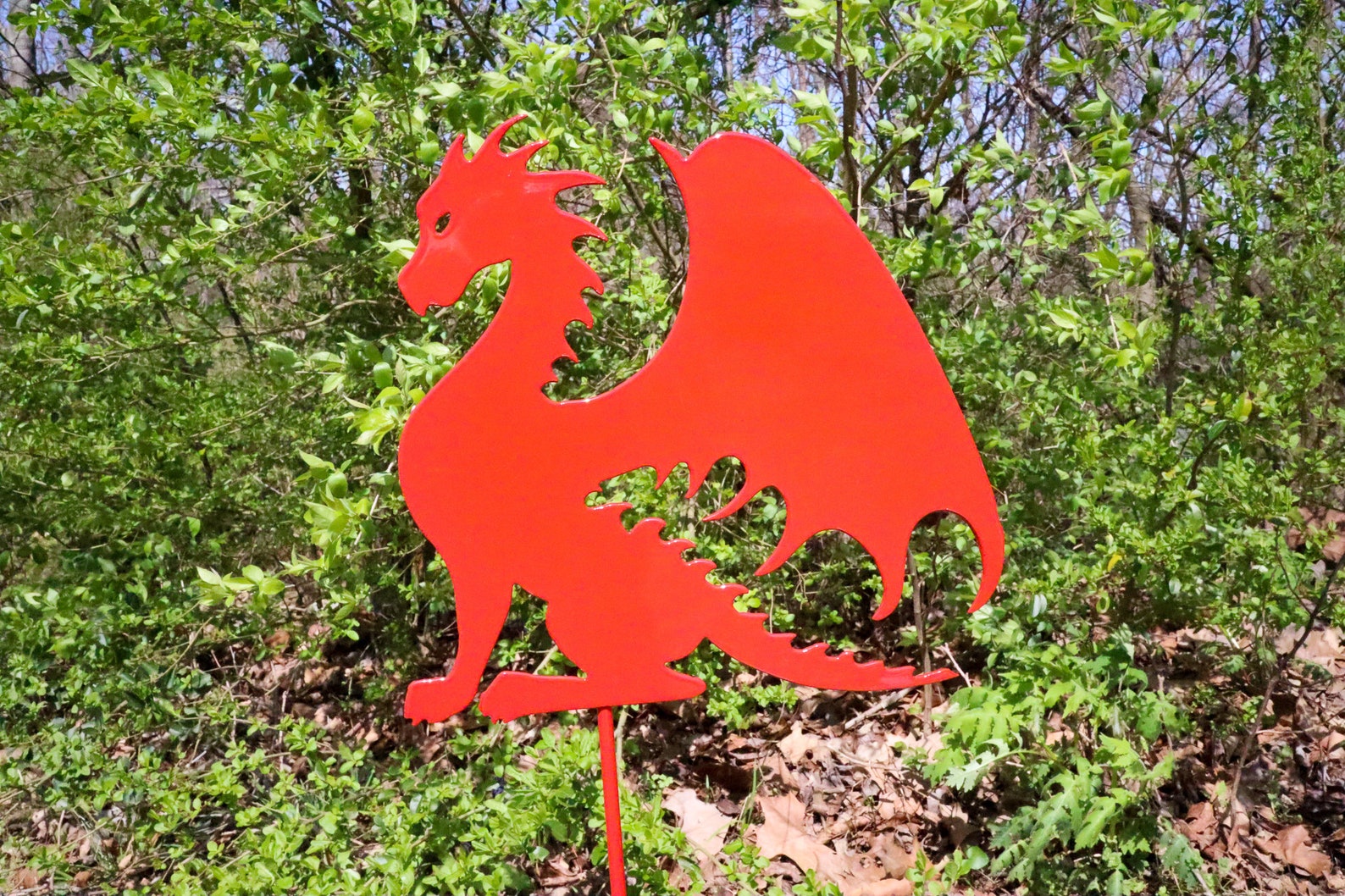 Ships in 2 Days Metal Dragon Garden Stake Steel Gardening | Etsy