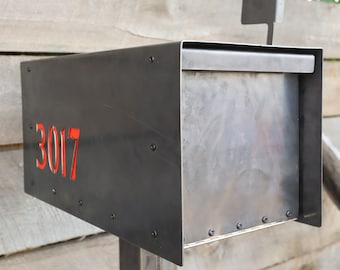 Custom Steel Mailbox Metal Address Mail Box With | Etsy