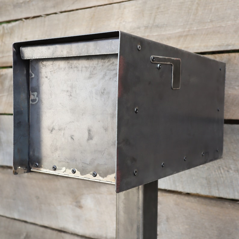 Minimalist Steel Mailbox - Metal Address Mail Box - Letter Box Post ...